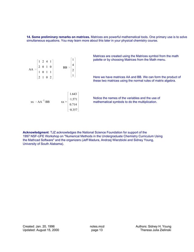 Intro to mathcad | PDF
