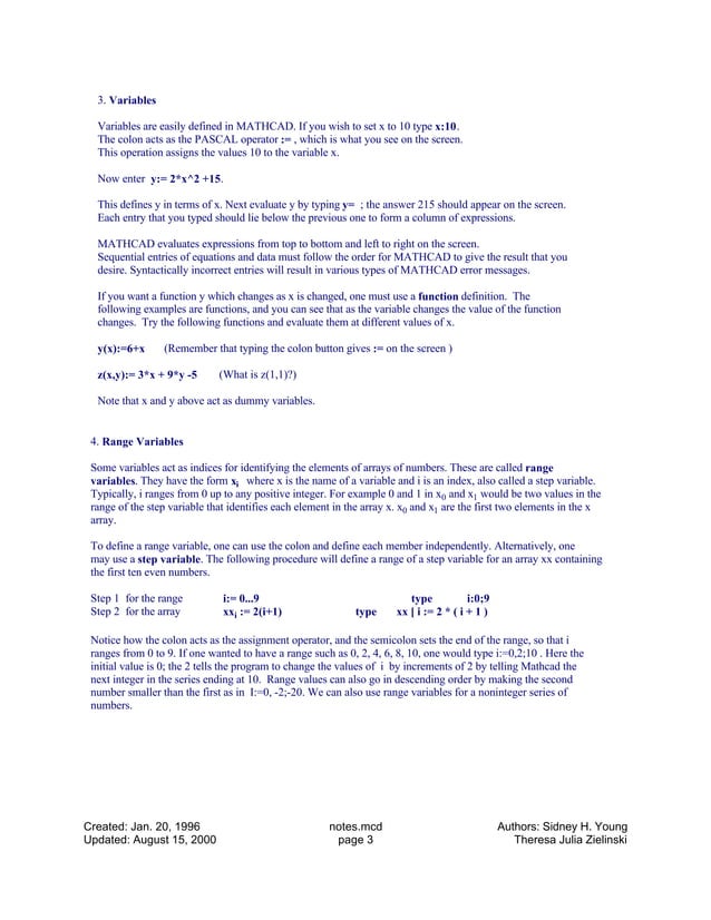 Intro to mathcad | PDF