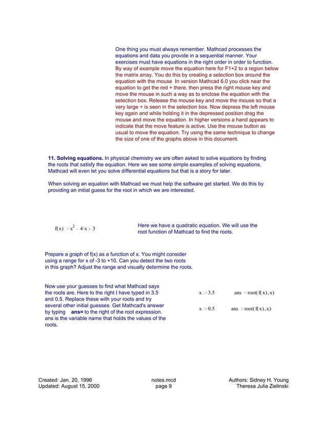 Intro to mathcad | PDF