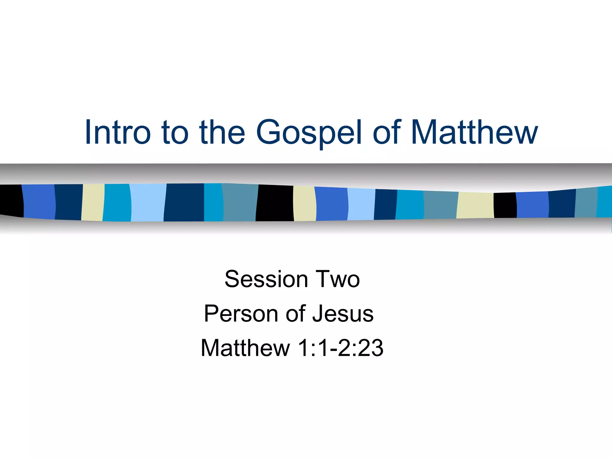 Intro to matthewsession2 | PPT