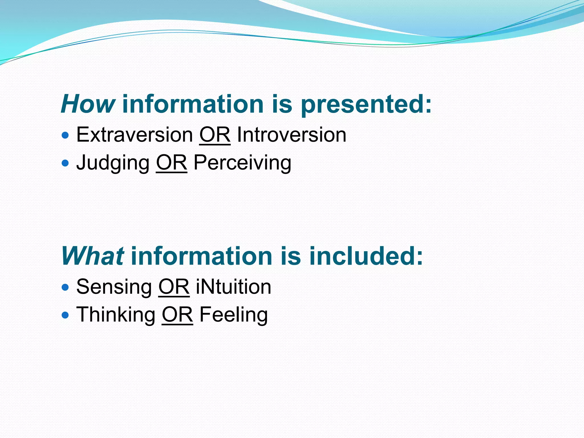 Introduction to the Myers-Briggs Personality Type | PPTX