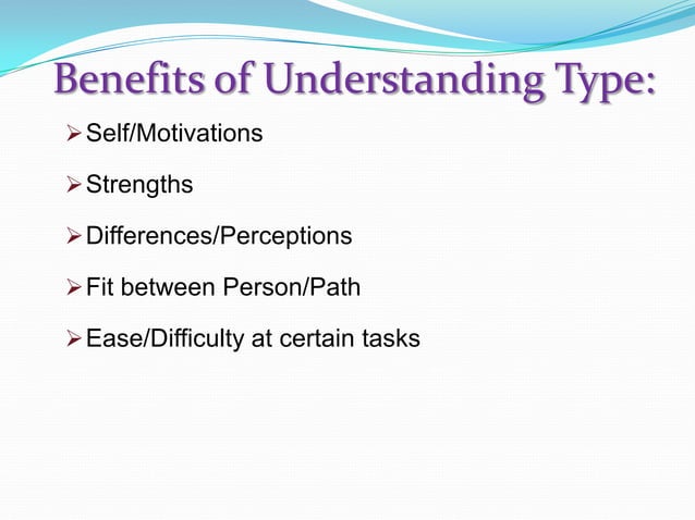 Introduction to the Myers-Briggs Personality Type | PPTX