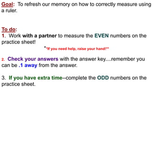 Intro to measurement and ruler notes | PPT