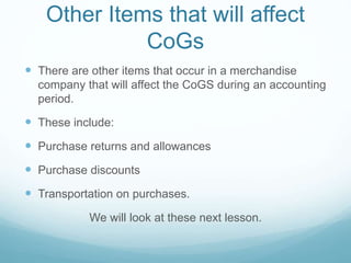 Intro to merchandising company | PPT