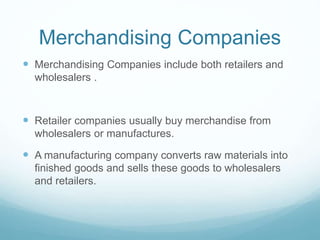 Intro to merchandising company | PPT