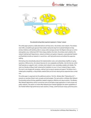 Intro to Firetide Wireless Mesh Networking | PDF