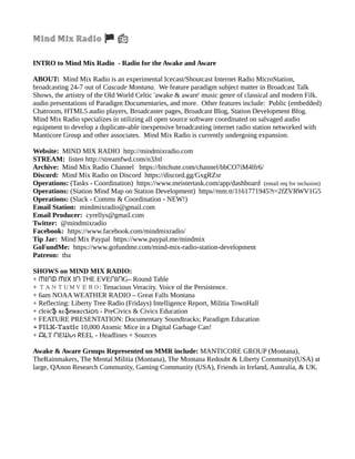 Intro to mind mix radio | PDF
