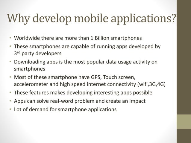 Introduction to Mobile Apps | PPTX | Operating Systems | Computer ...