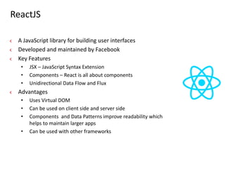 Introduction to Modern and Emerging Web Technologies | PPTX