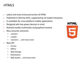 Introduction to Modern and Emerging Web Technologies | PPTX