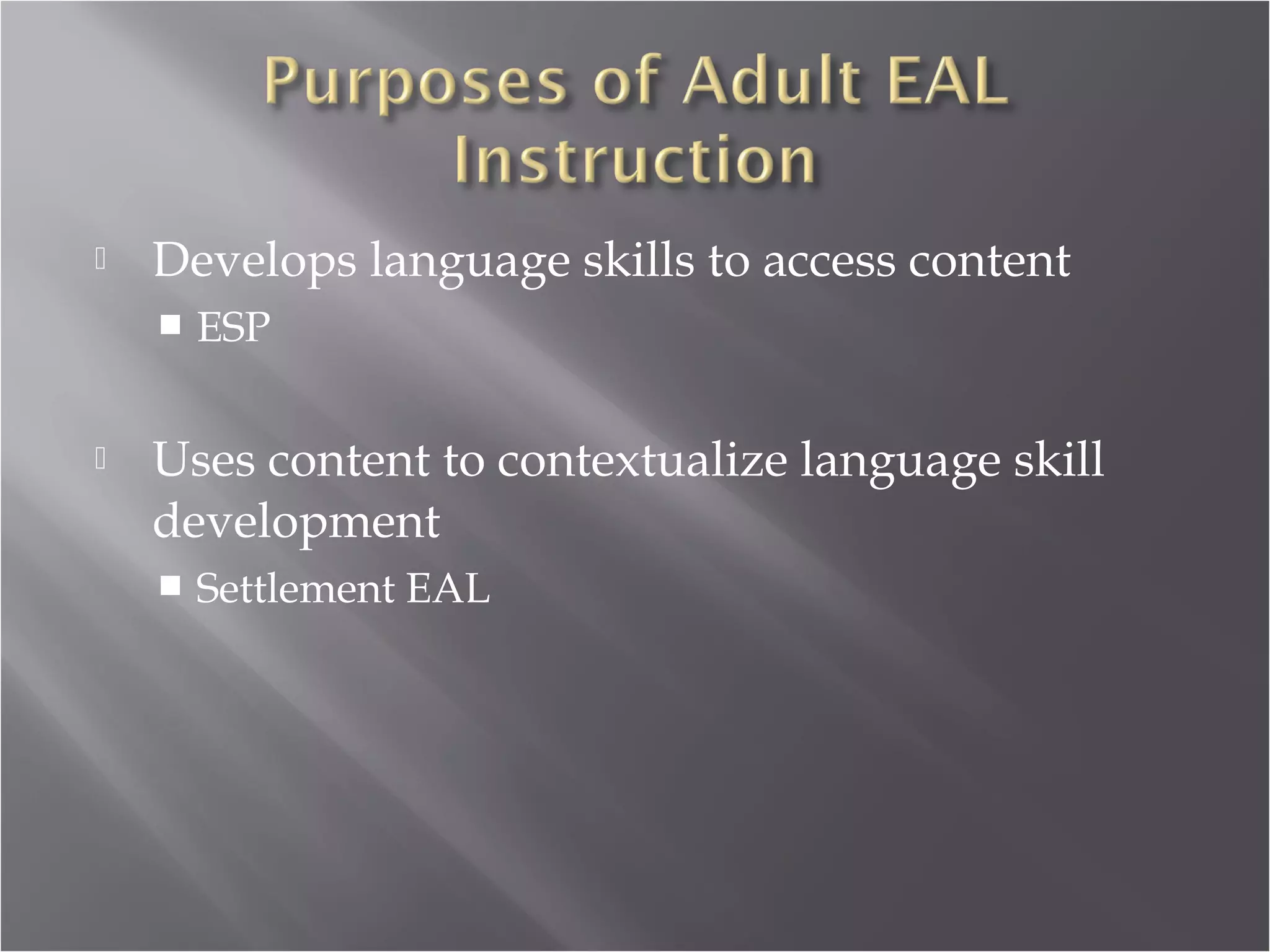 Intro to Module Planning in Adult ESL | PPT