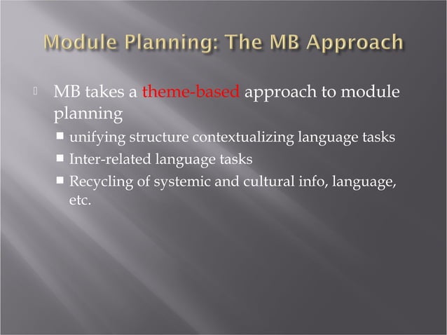 Intro to Module Planning in Adult ESL | PPT