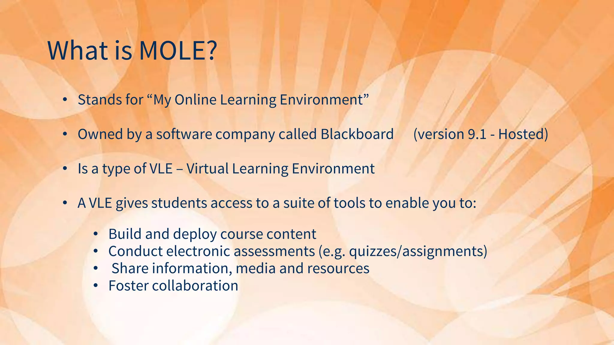 Introduction to MOLE | PPT