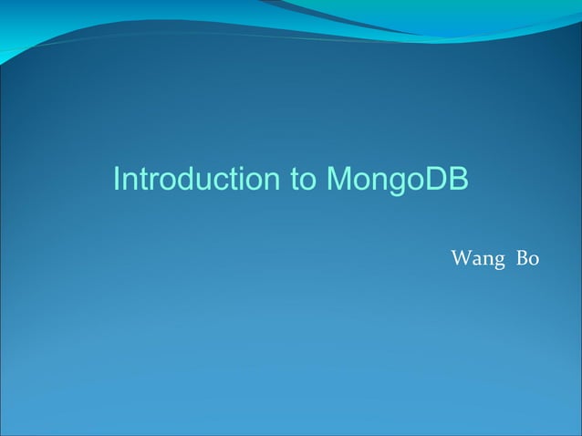Intro to mongo db | PPT