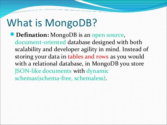 Intro to mongo db