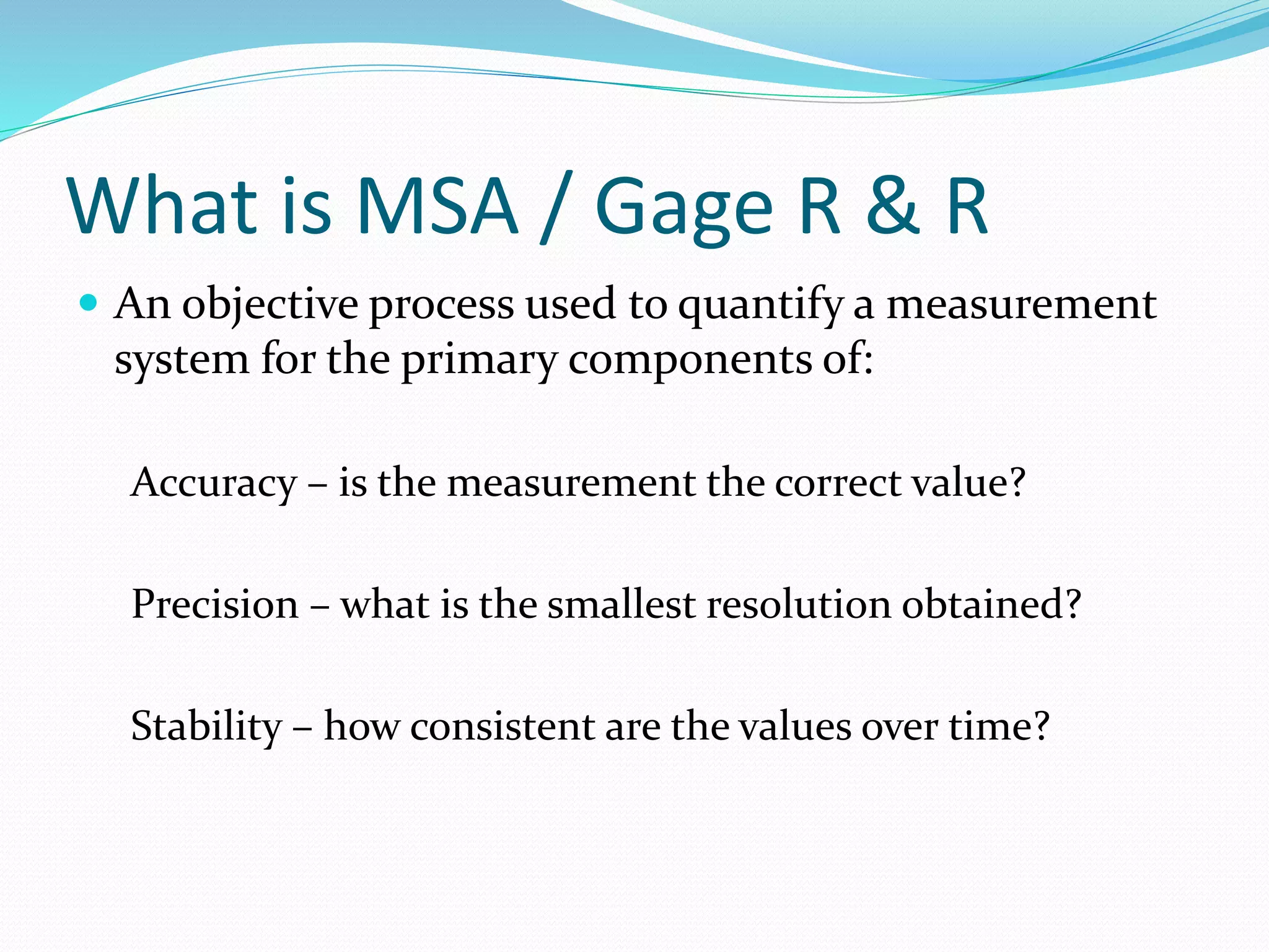 Intro to Measurement System Analysis (MSA) | PPTX