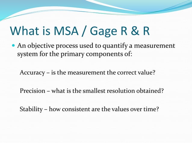 Intro to Measurement System Analysis (MSA) | PPTX | Auto Parts | Automotive