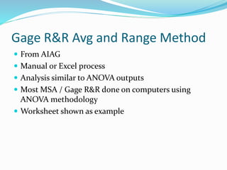 Intro to Measurement System Analysis (MSA) | PPTX