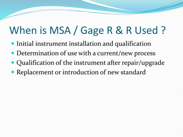 Intro to Measurement System Analysis (MSA) | PPTX | Auto Parts | Automotive