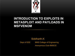Intro to exploits in metasploitand payloads in msfvenom | PPT