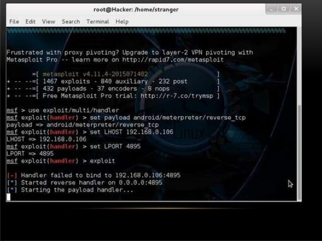 Intro to exploits in metasploitand payloads in msfvenom | PPT