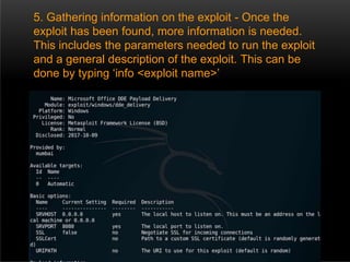 Intro to exploits in metasploitand payloads in msfvenom | PPT