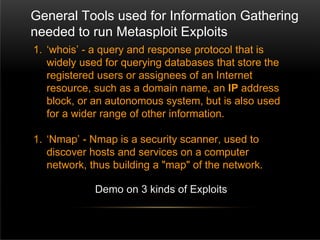 Intro to exploits in metasploitand payloads in msfvenom | PPT