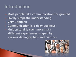 Intro to Multicultural Communication | PPTX