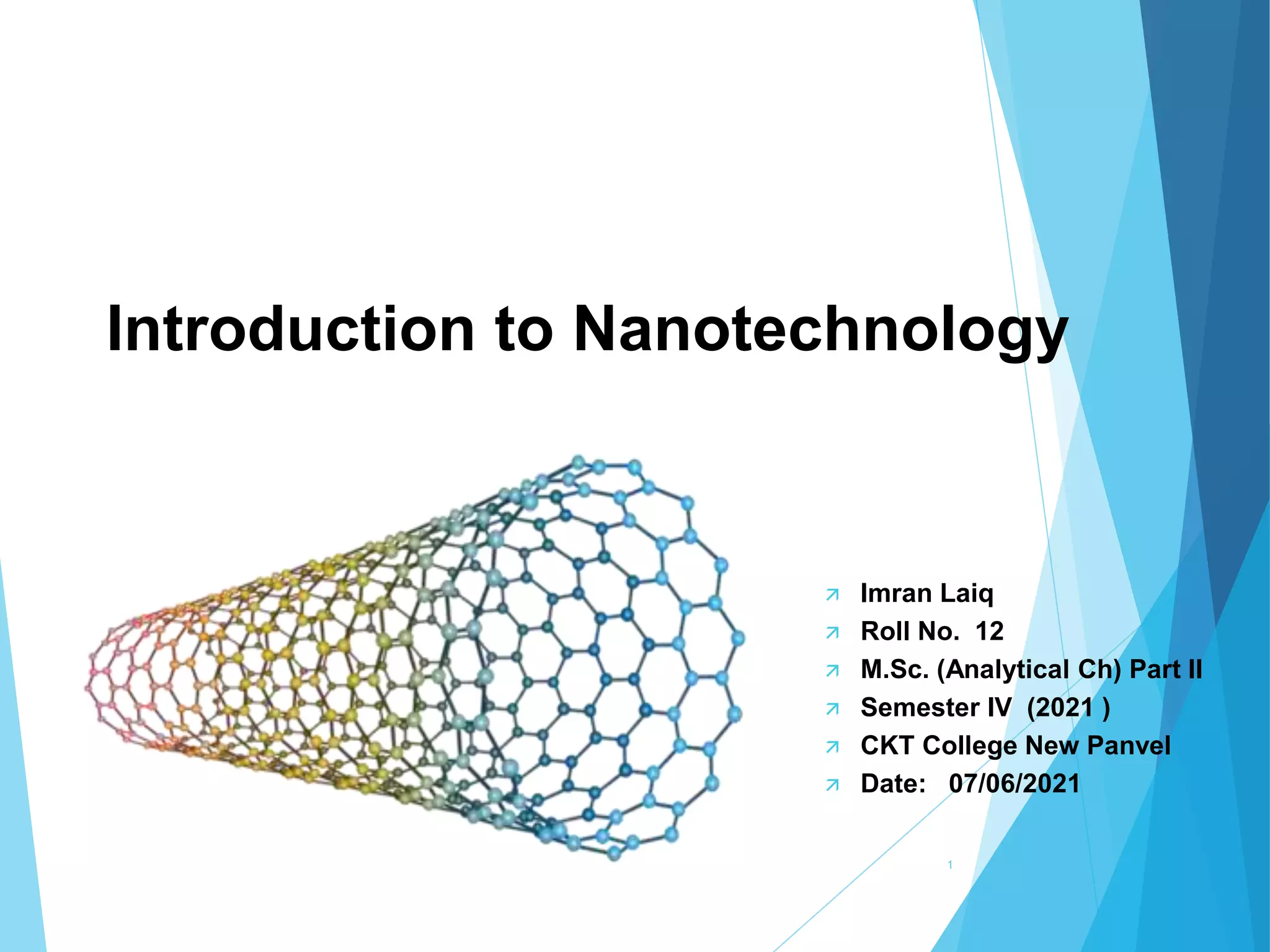 Introduction to Nanotechnology by LAIQ | PPTX