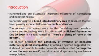 Introduction to nanotechnology and nanomedicine | PPTX