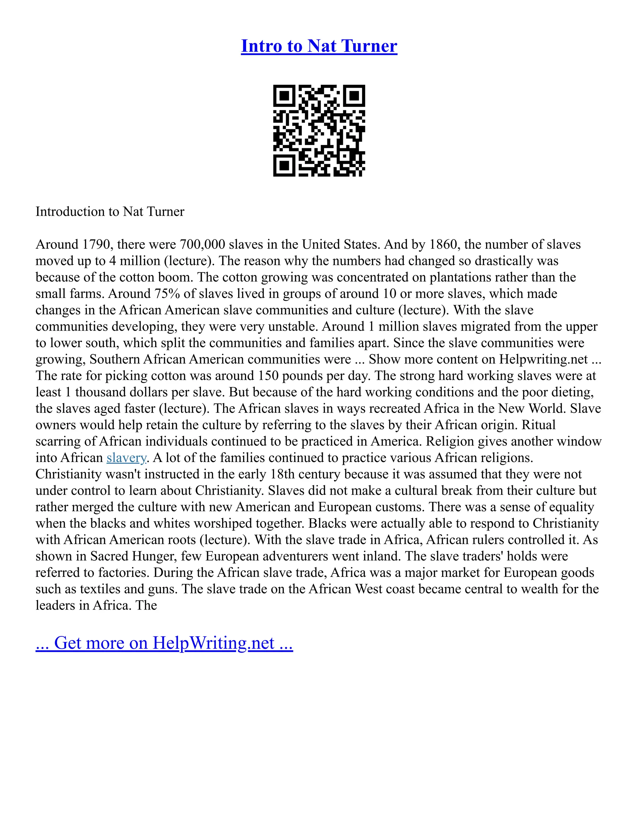 Intro To Nat Turner | PDF