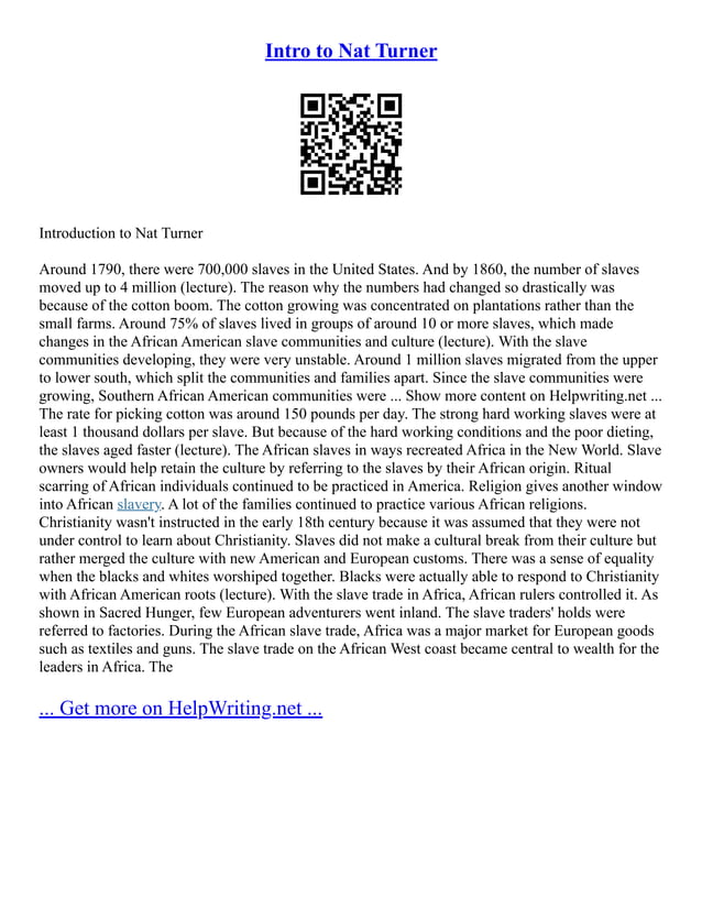 Intro To Nat Turner | PDF