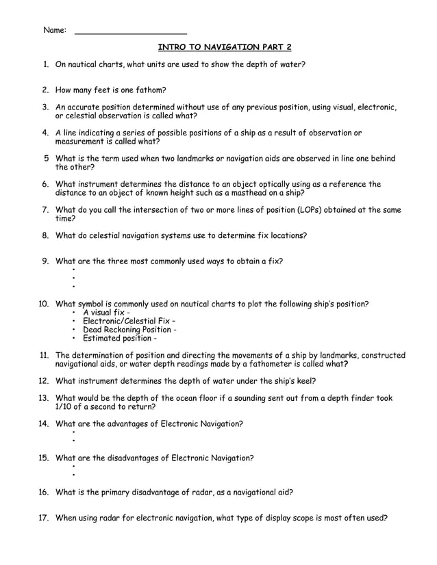 Intro to Navigation Part 2 | PDF