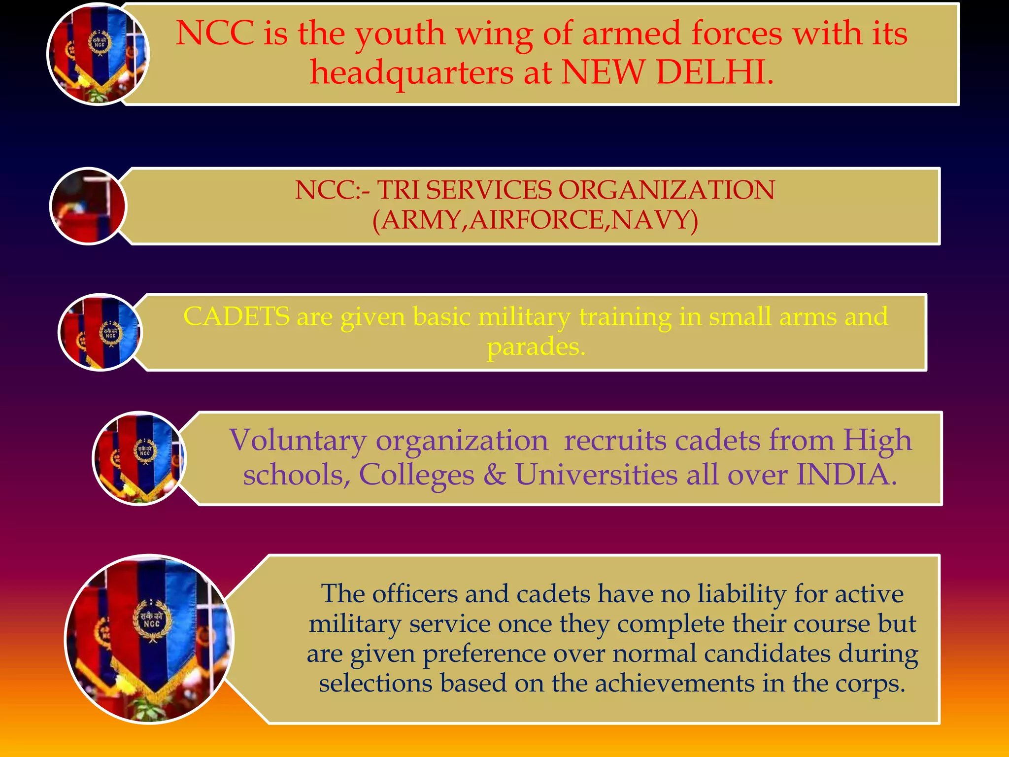 INTRODUCTIO TO NCC AND HISTORY OF NCC & MOTTO OF NCC | PPTX