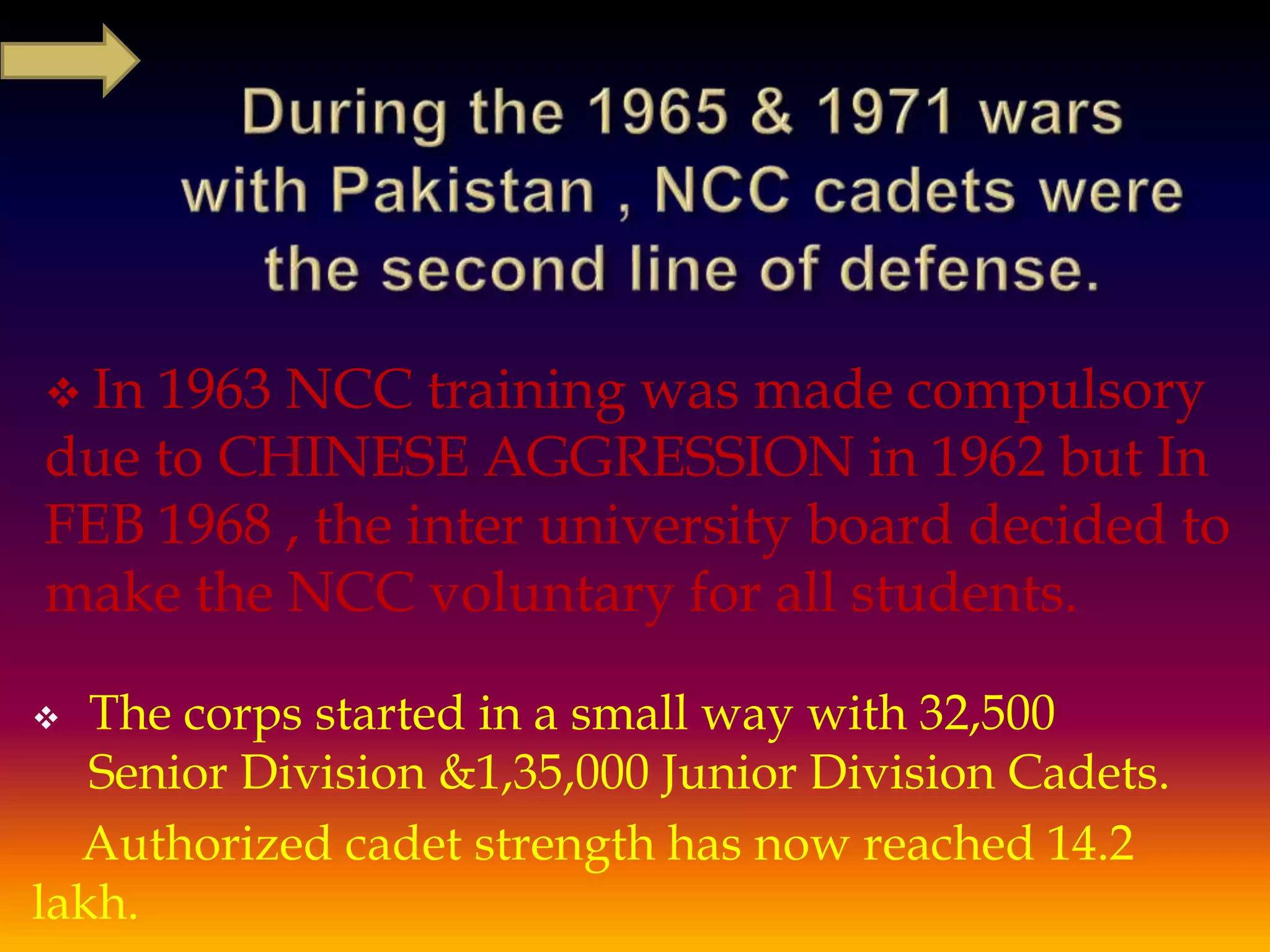 INTRODUCTIO TO NCC AND HISTORY OF NCC & MOTTO OF NCC | PPTX