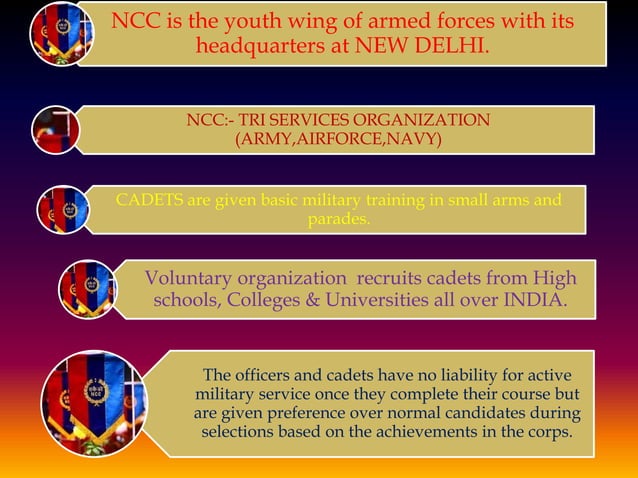 INTRODUCTIO TO NCC AND HISTORY OF NCC & MOTTO OF NCC | PPTX