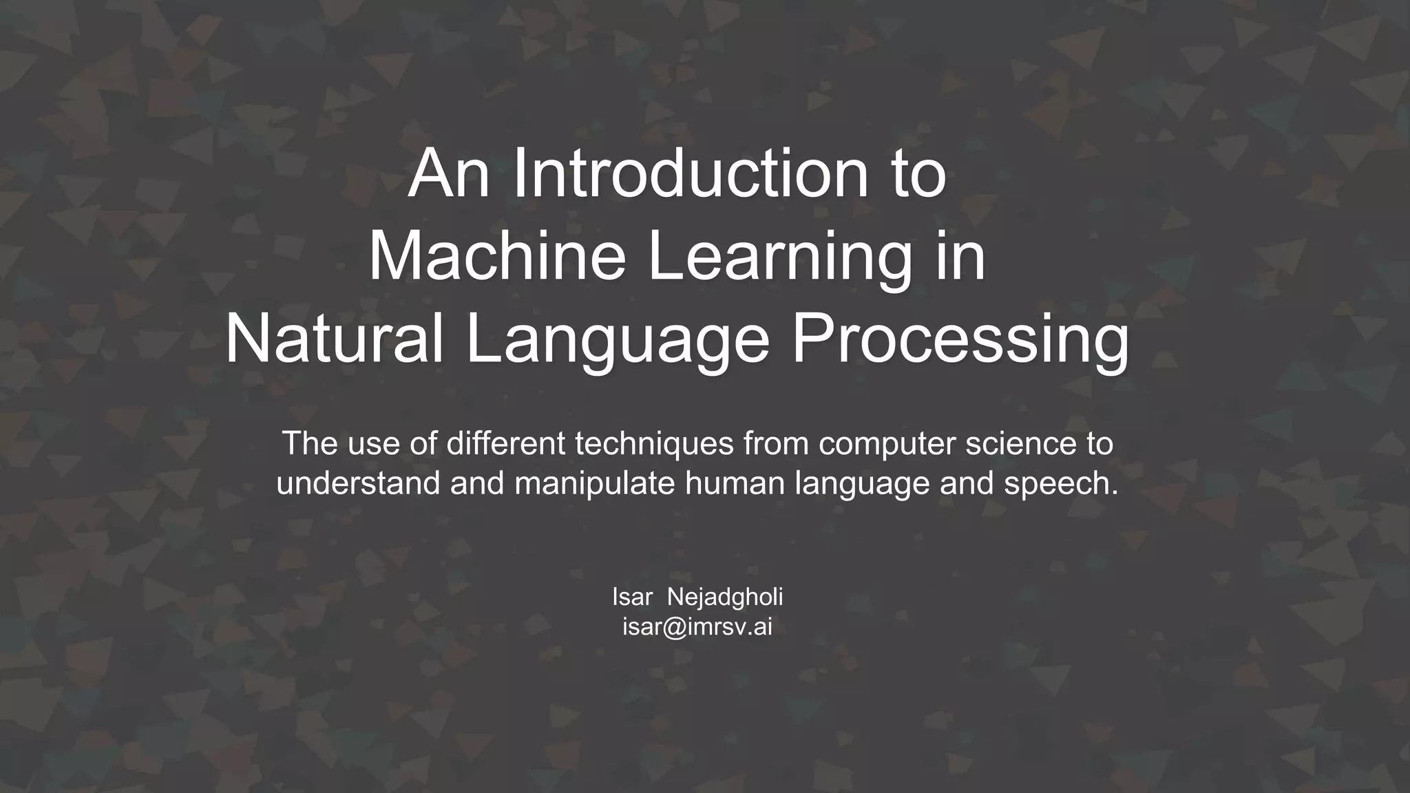 Introduction to Natural Language Processing | PPT