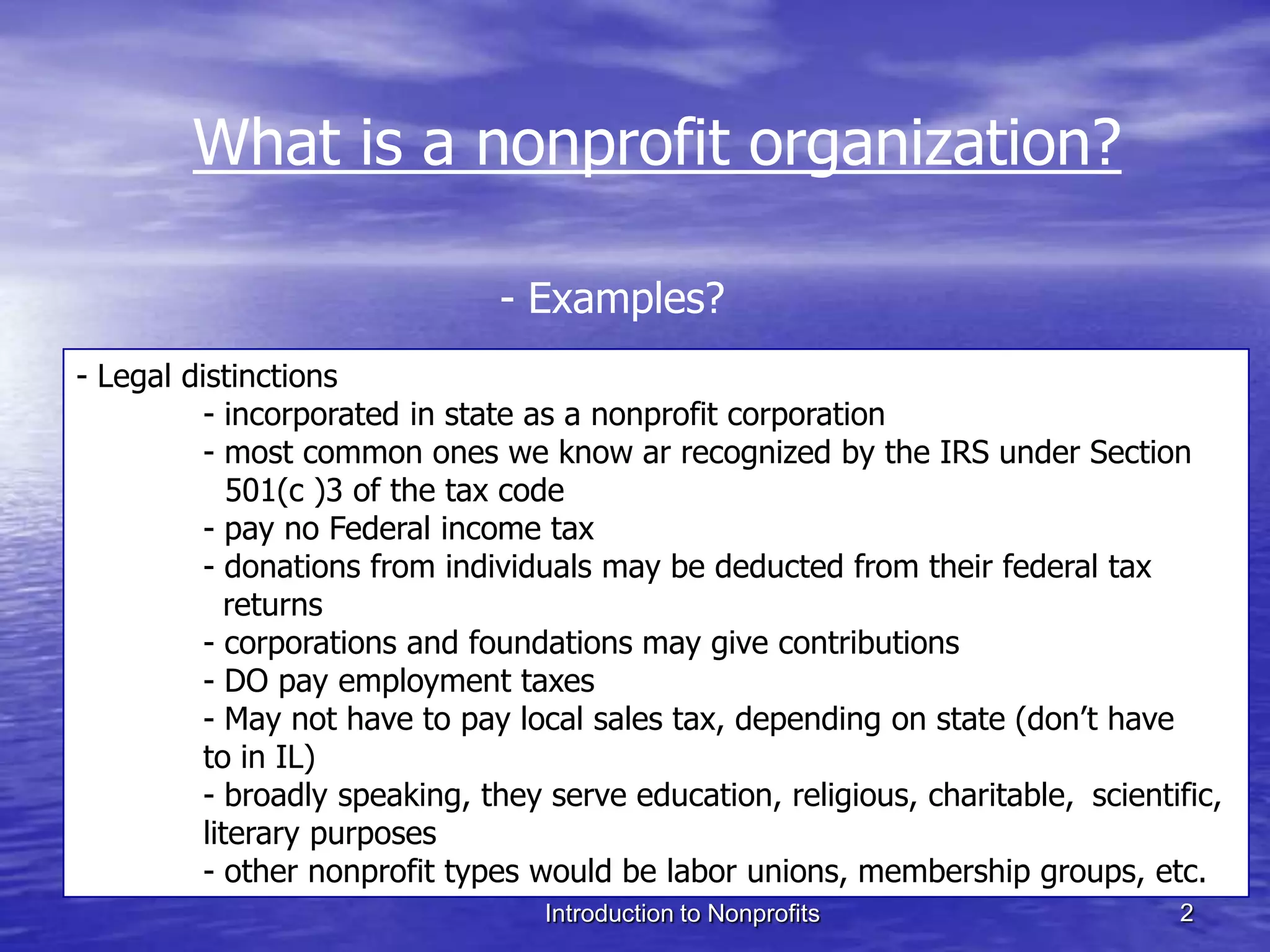 Introduction to Nonprofit Organizations | PPTX
