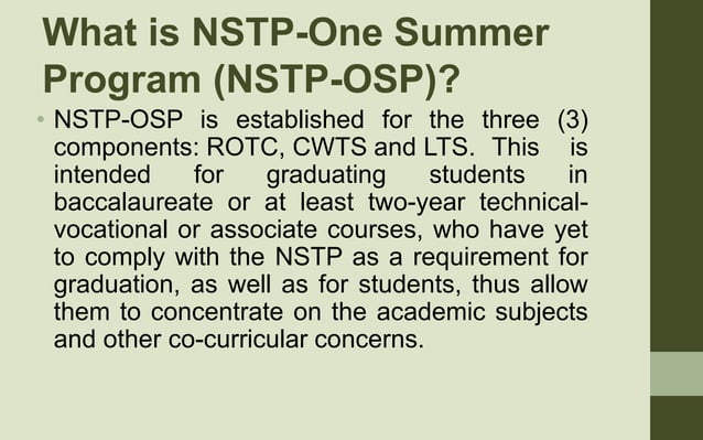 NSTP 1 | PPTX | Professional School | Postgraduate Education
