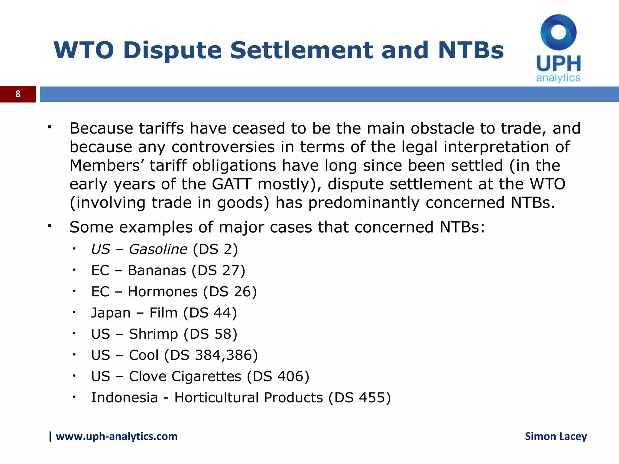 An Introduction to Non-Tariff Barriers and WTO Rules | PPT