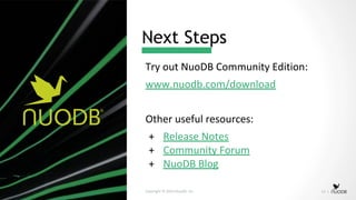 Introducing NuoDB 4.0: Cloud-native, Cloud-agnostic Distributed SQL Database | PDF