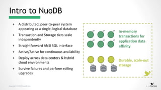 Introducing NuoDB 4.0: Cloud-native, Cloud-agnostic Distributed SQL Database | PDF