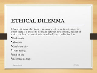 INTRO TO NURSING ETHICS.pptbsn bs nursing seme | PPT