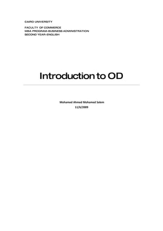 Intro to od | PDF