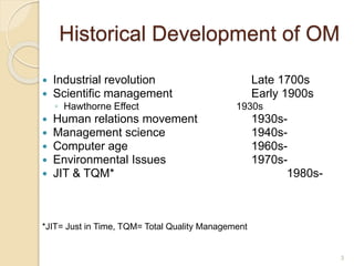 Introduction to operation management | PPT