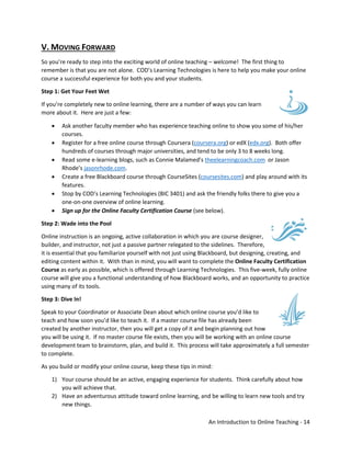 Introduction to Online Teaching - Handout Packet | PDF