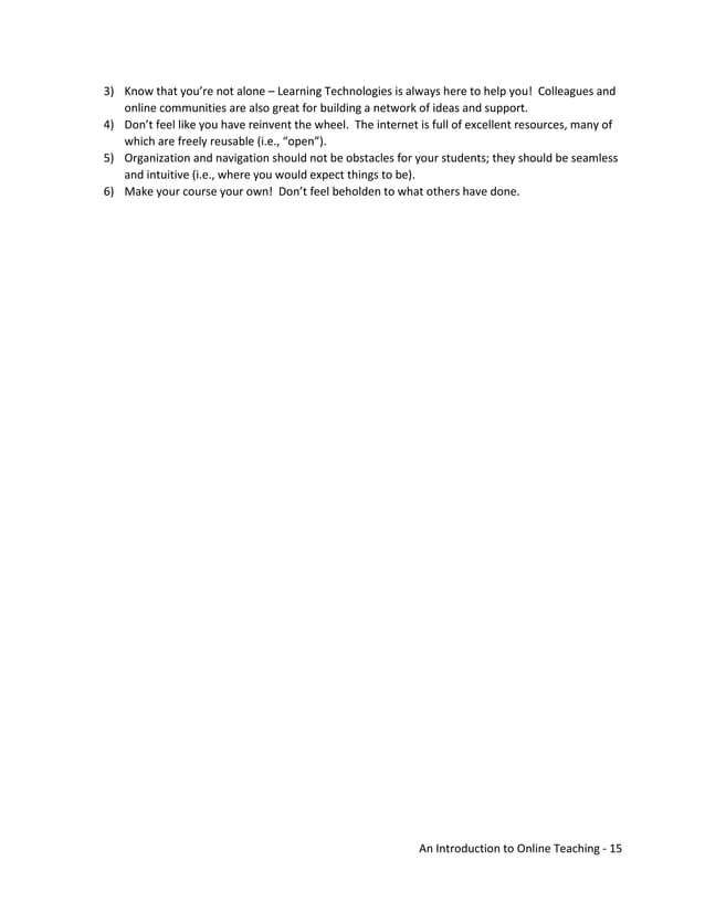 Introduction to Online Teaching - Handout Packet | PDF