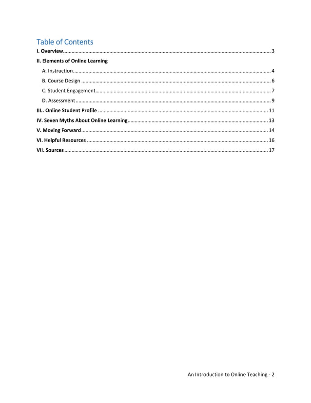 Introduction to Online Teaching - Handout Packet | PDF
