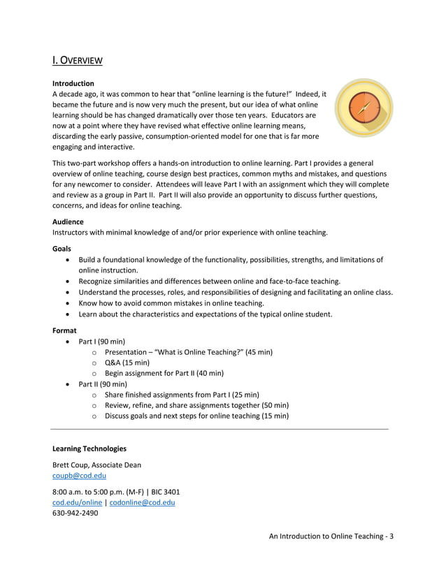 Introduction to Online Teaching - Handout Packet | PDF