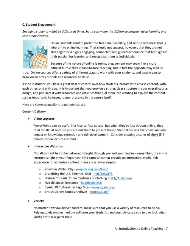 Introduction to Online Teaching - Handout Packet | PDF